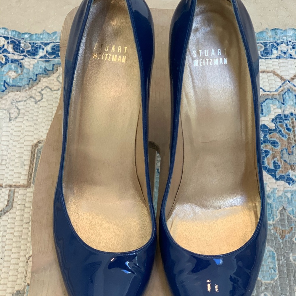 Stuart Weitzman Classic Patent Pumps, Blue - Gem